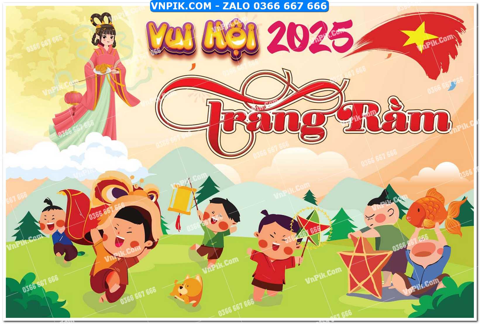 Mã 152957 - Phông nền trung thu – Vui hội trăng rằm file vector AI (372 ...